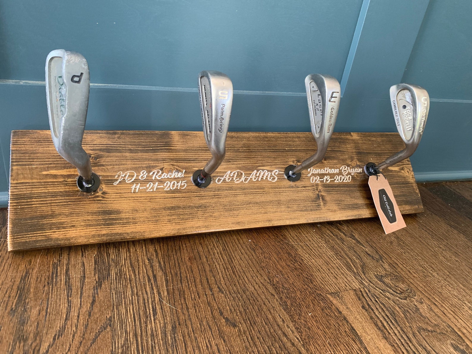 Personalized Laser Engraved Golf Iron Hat Rack. Made From - Etsy