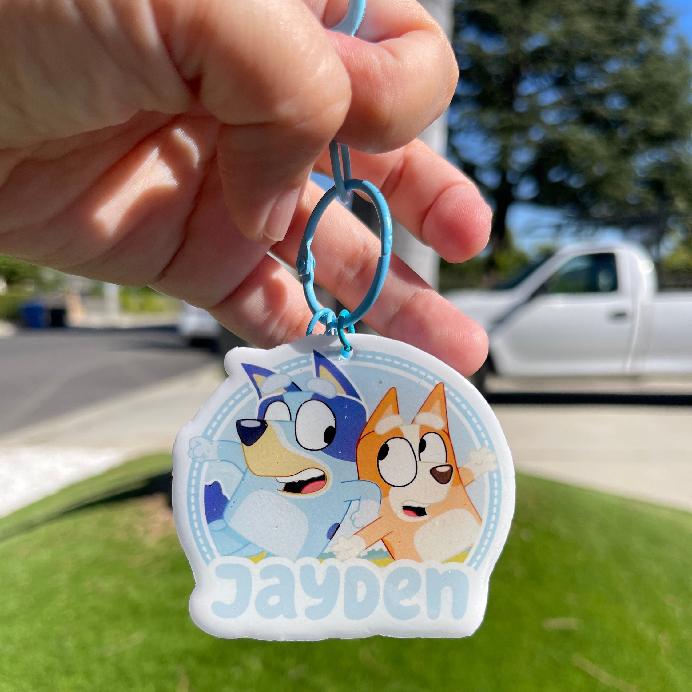 Bluey and Bingo Personalized Keychain - Etsy