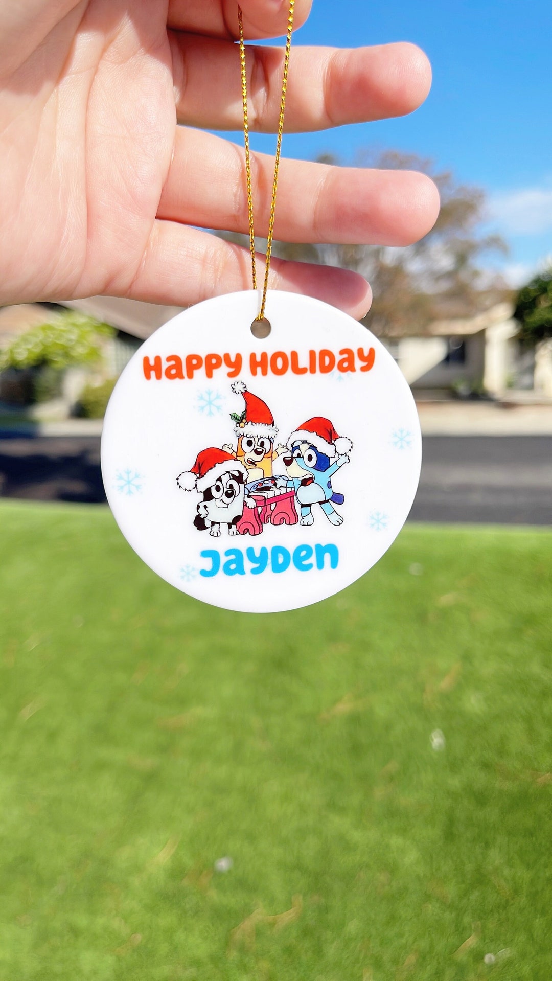 Bluey Christmas Ornament Personalized Ceremic Ornament Custom Bingo ...