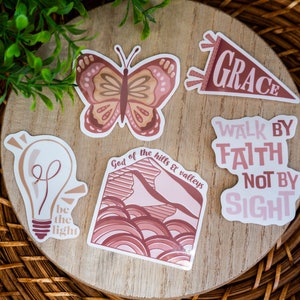 Christian Sticker Pack, Boho Sticker Pack, Walk by Faith, Be the Light ...
