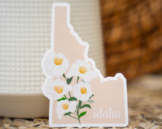 Idaho State Sticker, Idaho Sticker Decal, State Sticker, Syringa Flower ...