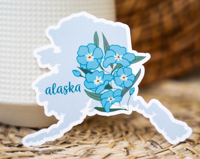 Alaska State Sticker, Alaska Sticker Decal, State Sticker, Forget Me ...