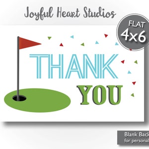 Golf Birthday Thank You Card, Golf Thank You Note, Golf Birthday, Golf ...