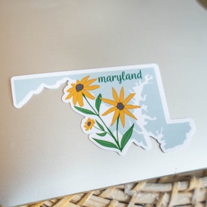 Maryland State Sticker, State Sticker Decal, Black-eyed Susan Sticker ...
