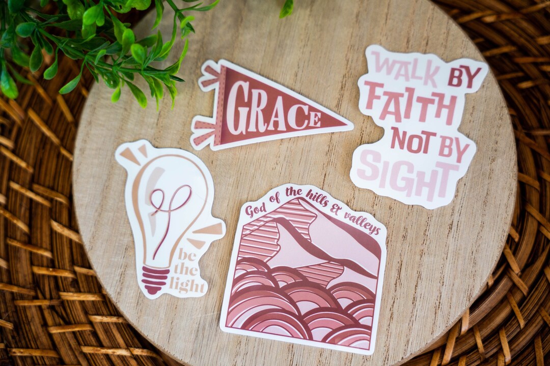 Christian Sticker Pack, Boho Sticker, Christian Decal, Walk by Faith ...