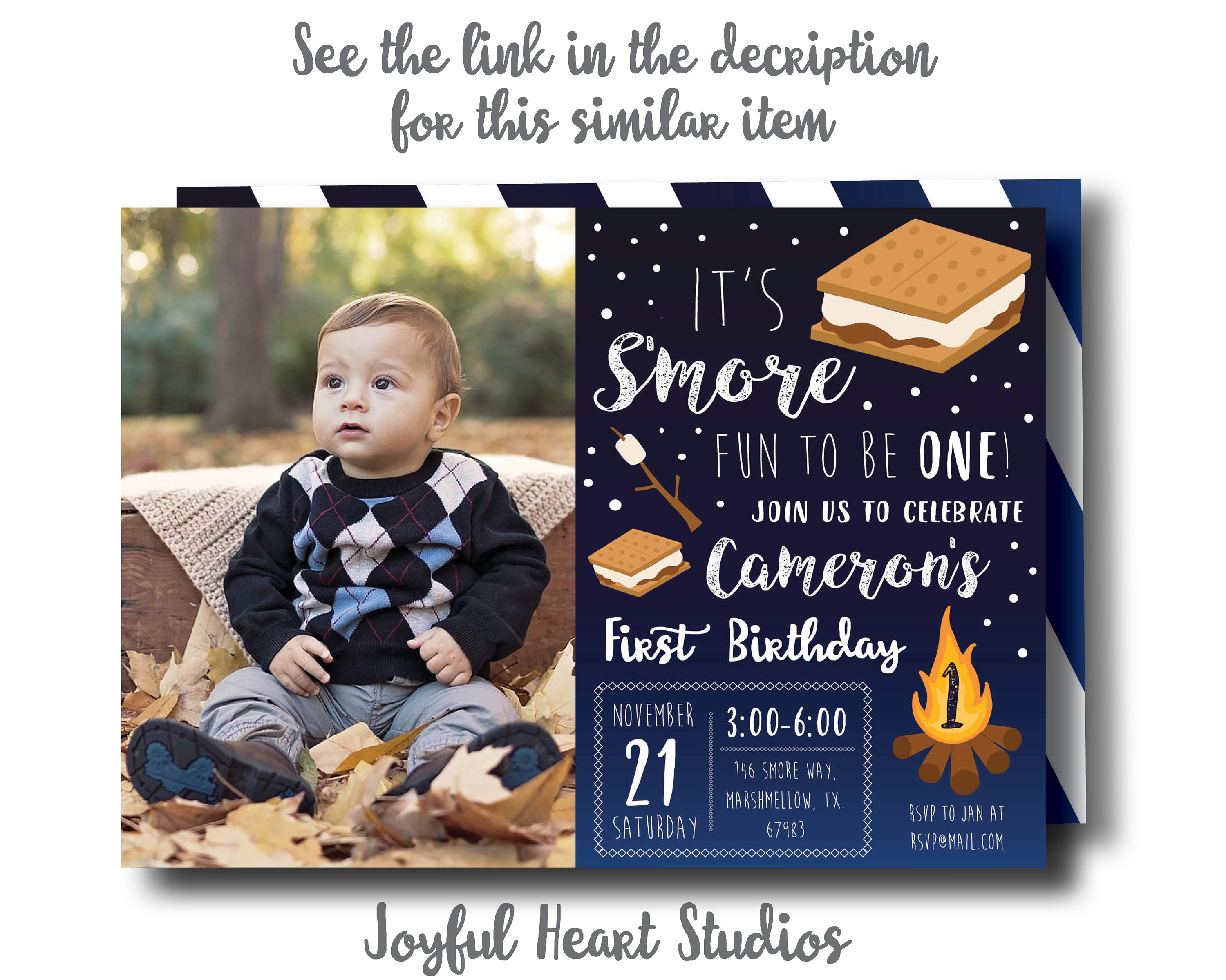 Smores Birthday Invitation, Smores 1st Birthday Invitation, Smore Fun ...