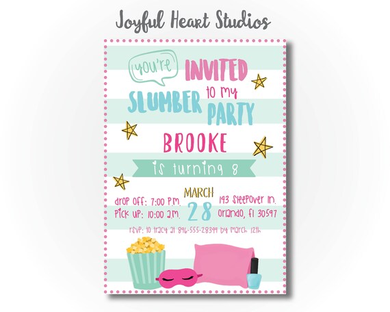 Slumber Party Invitations Wording