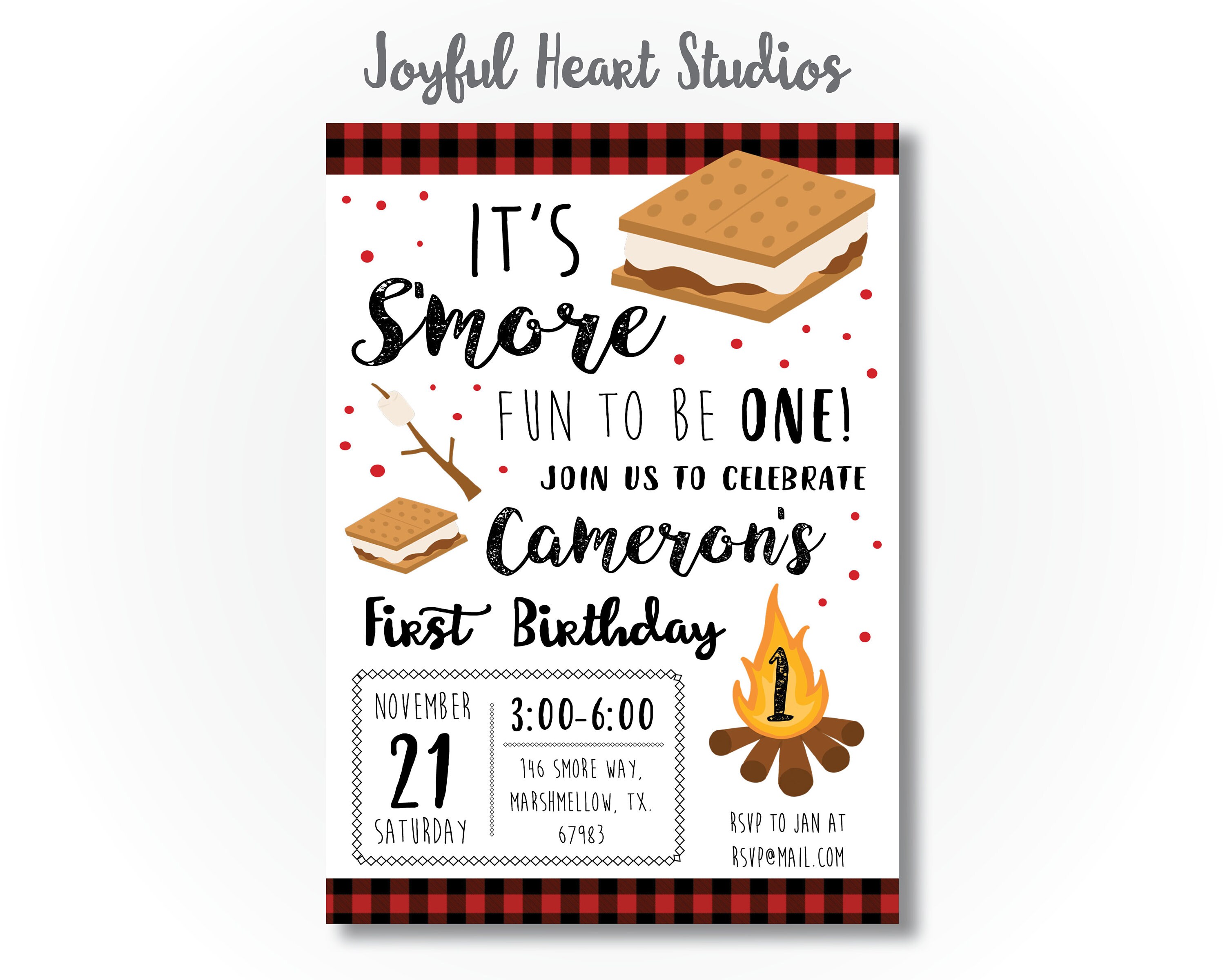 Smores Birthday Invitation Wild One Birthday Smores 1st - Etsy UK