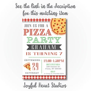 Pizza Party Birthday Thank You Card, Pizza Thank You, Pizza Party Thank ...