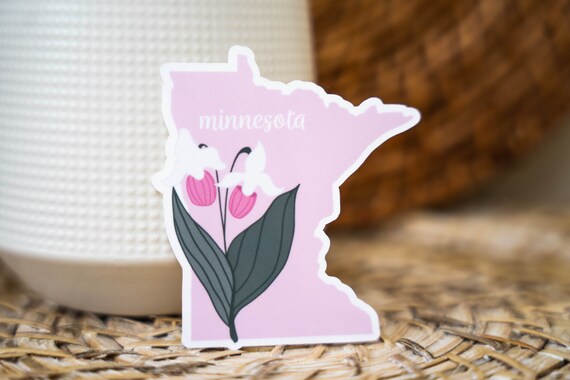 Minnesota State Sticker, Minnesota Sticker Decal, State Sticker, Pink ...