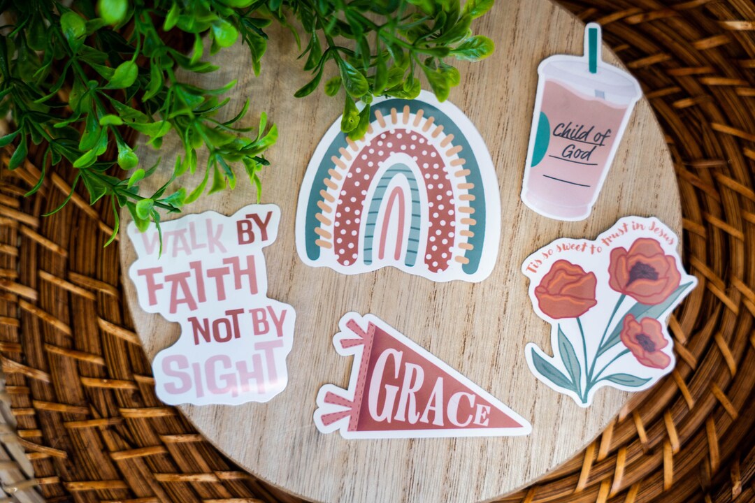 Christian Sticker Pack, Boho Sticker Pack, Christian Decal, Walk by ...
