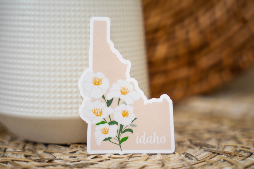 Idaho State Sticker, Idaho Sticker Decal, State Sticker, Syringa Flower ...