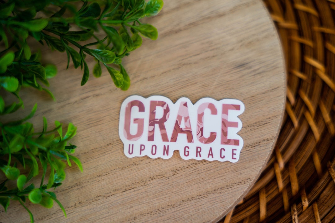 Grace Upon Grace Sticker, Grace Decal, Boho Christian Sticker, Faith ...