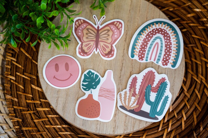 Boho Sticker Pack Boho Rainbow Sticker Butterfly Decal - Etsy