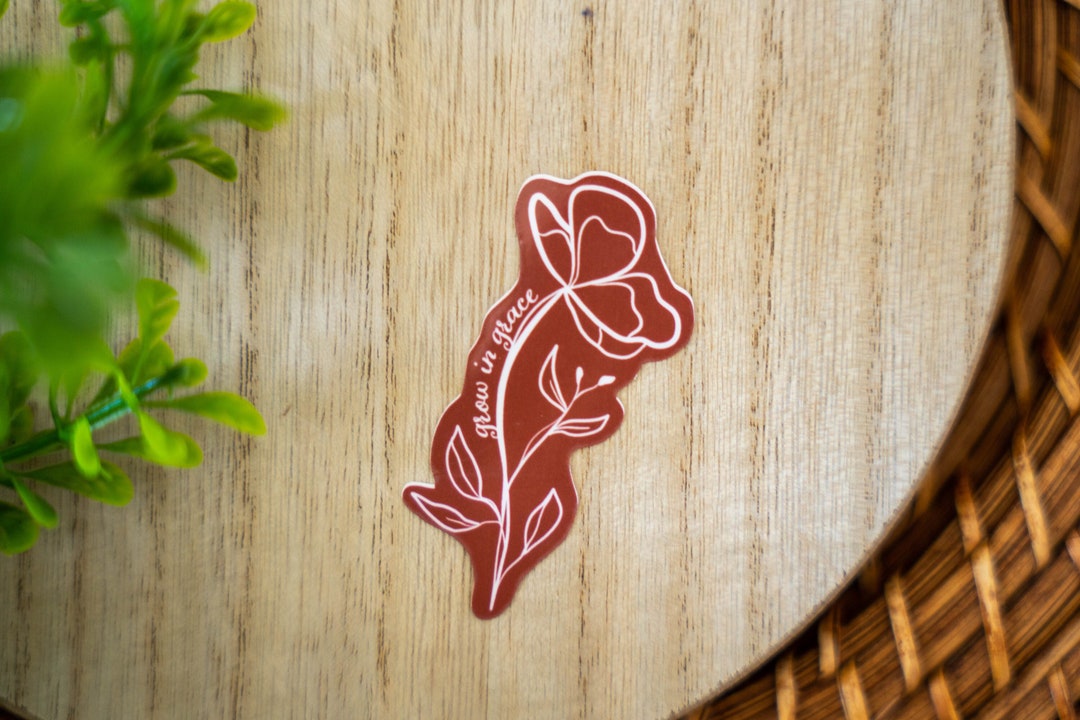 Grow in Grace Sticker, Christian Faith Sticker, Grace Decal, Vinyl ...