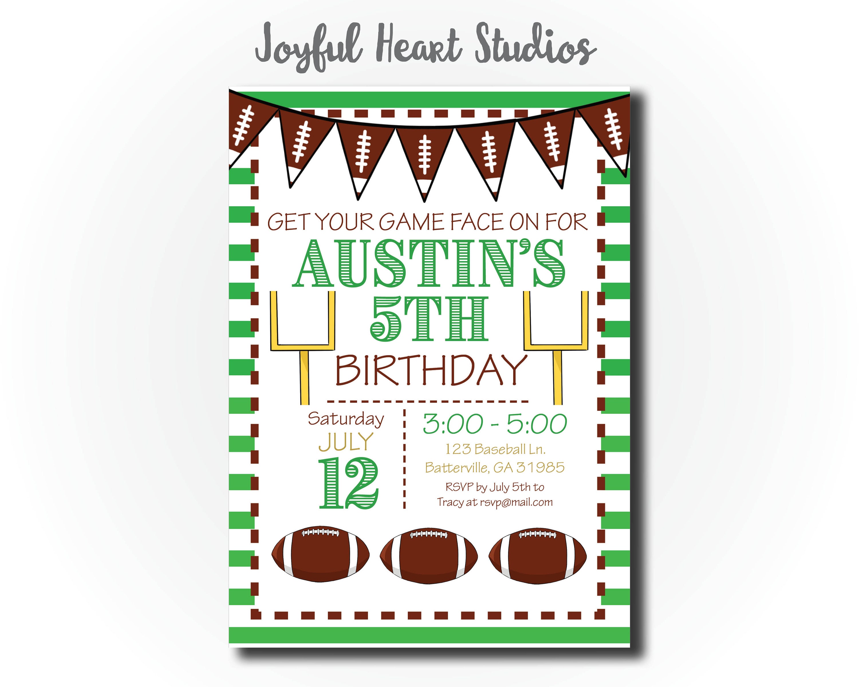 Football Birthday Invitation Football Birthday Invite - Etsy