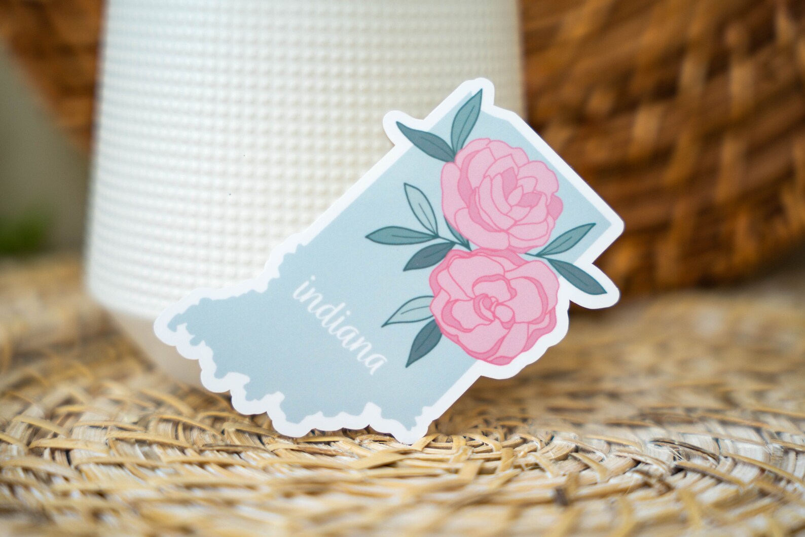 Indiana State Sticker, Indiana Sticker Decal, State Sticker, Peony ...