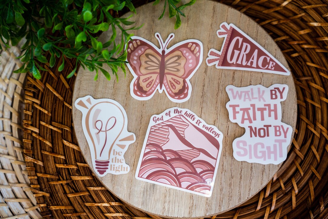 Christian Sticker Pack, Boho Sticker Pack, Walk by Faith, Be the Light ...