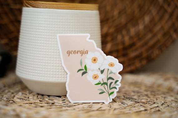 Georgia State Sticker, Georgia Sticker, State Stickers, Cherokee Rose ...