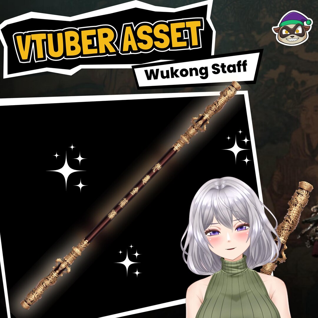 Vtuber Asset - Black Myth: Wukong Staff, Jingu Bang Staff (instant ...