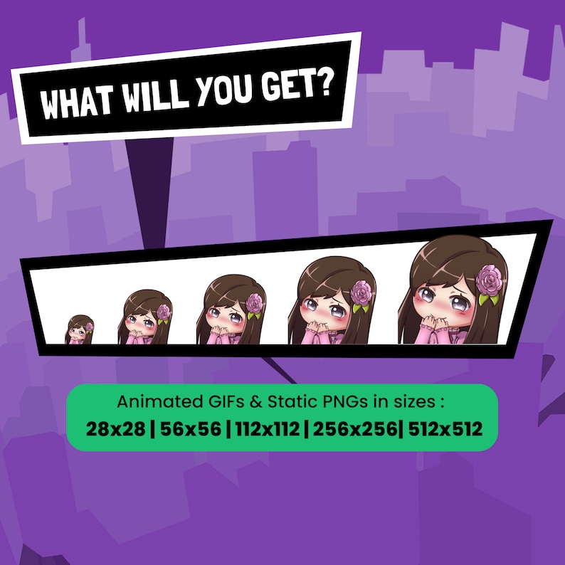6 Custom Animated Emotes Chibi Cute for Your Vtuber Stream - Etsy