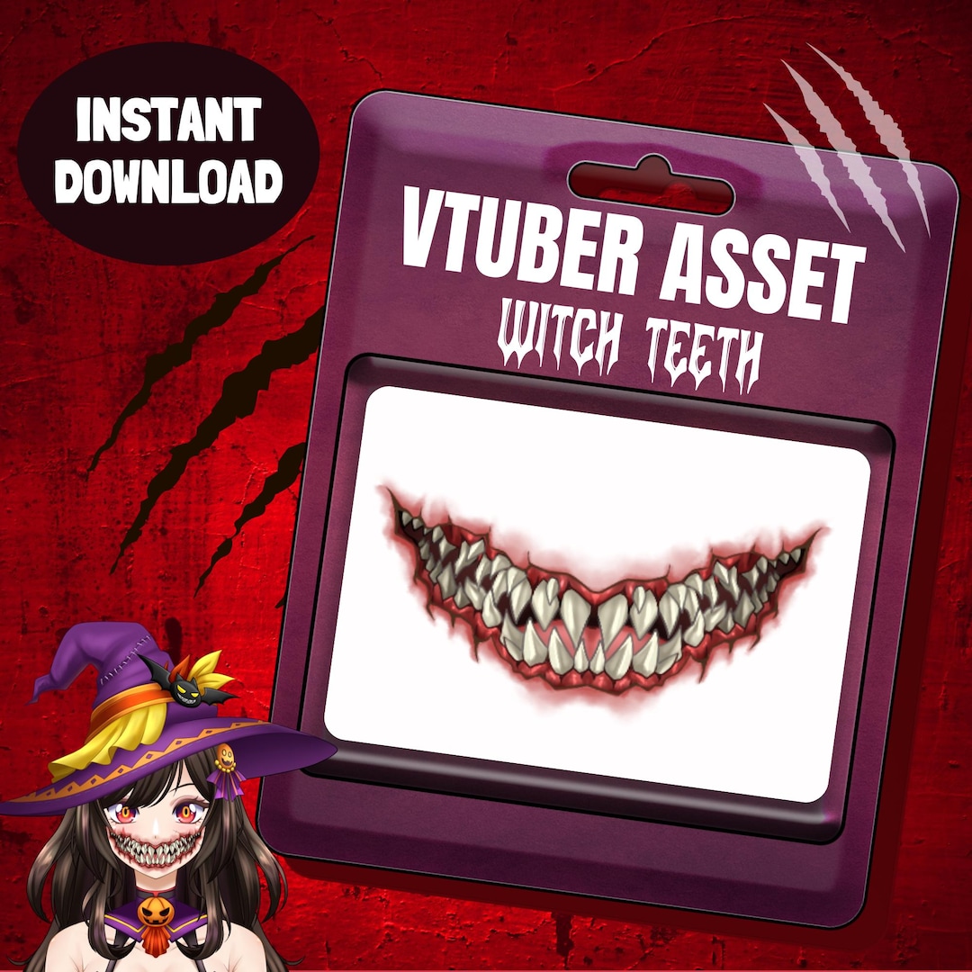 Vtuber Witch Teeth Asset (instant Download) | Halloween Asset, Streamer ...