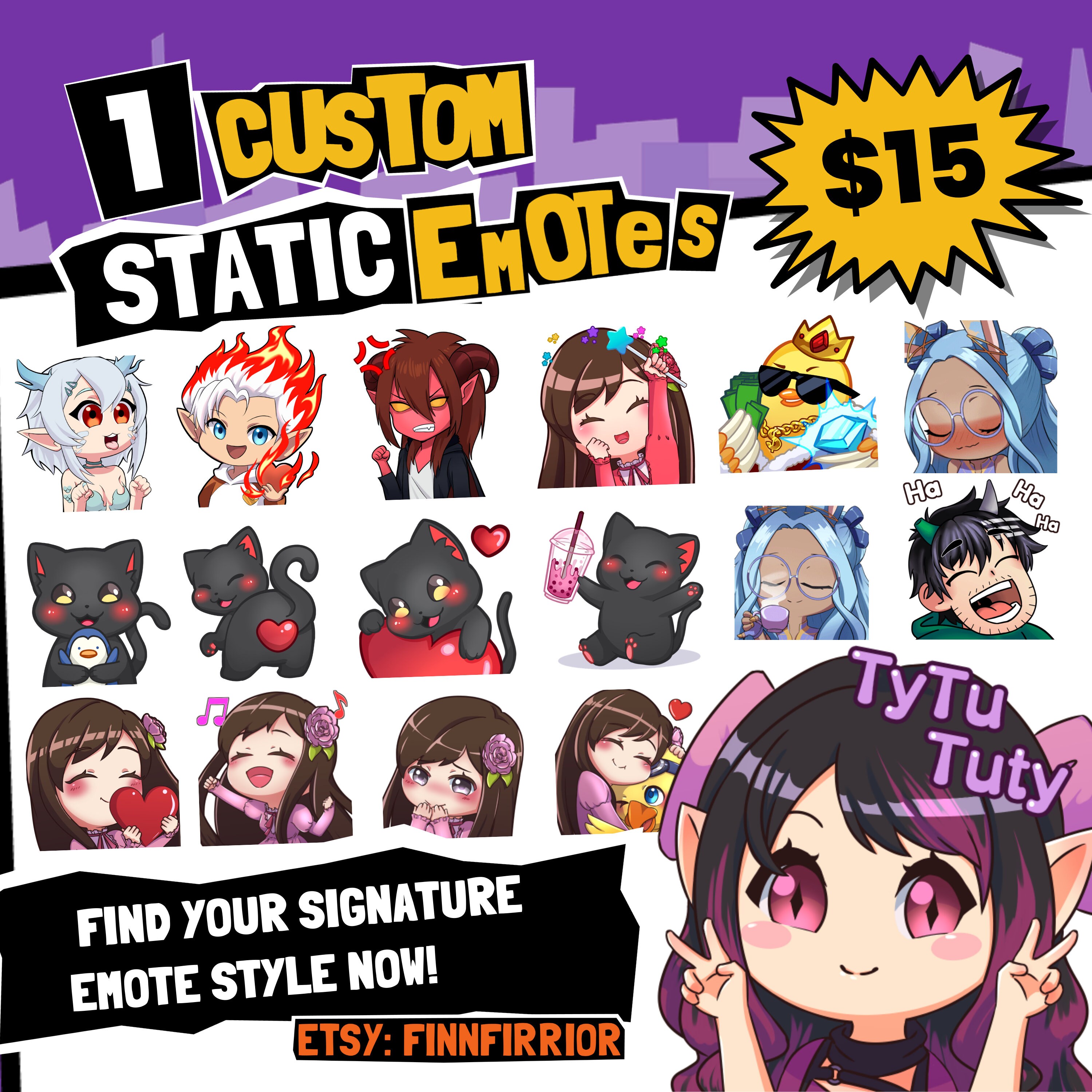1x Custom Static Vtuber Emotes Sticker Emotes Sub Badge for - Etsy Canada