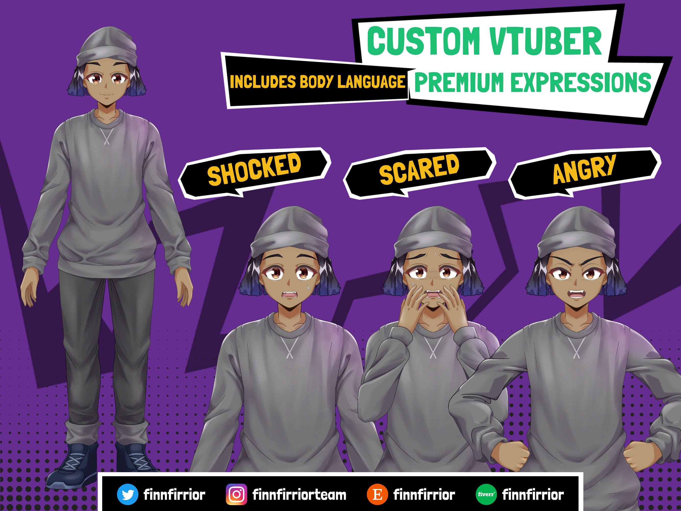 Custom Face Expression Vtuber Model and Rigging Live2d Anime - Etsy ...