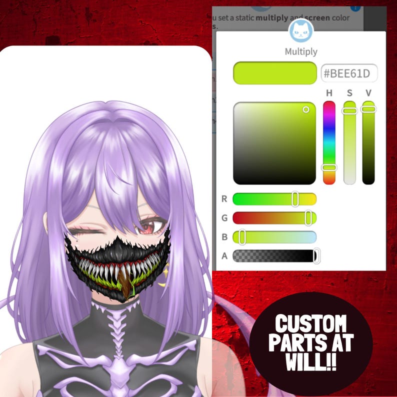 Vtuber Demon Tongue Asset (instant Download) | Creepy Assets, PNG ...