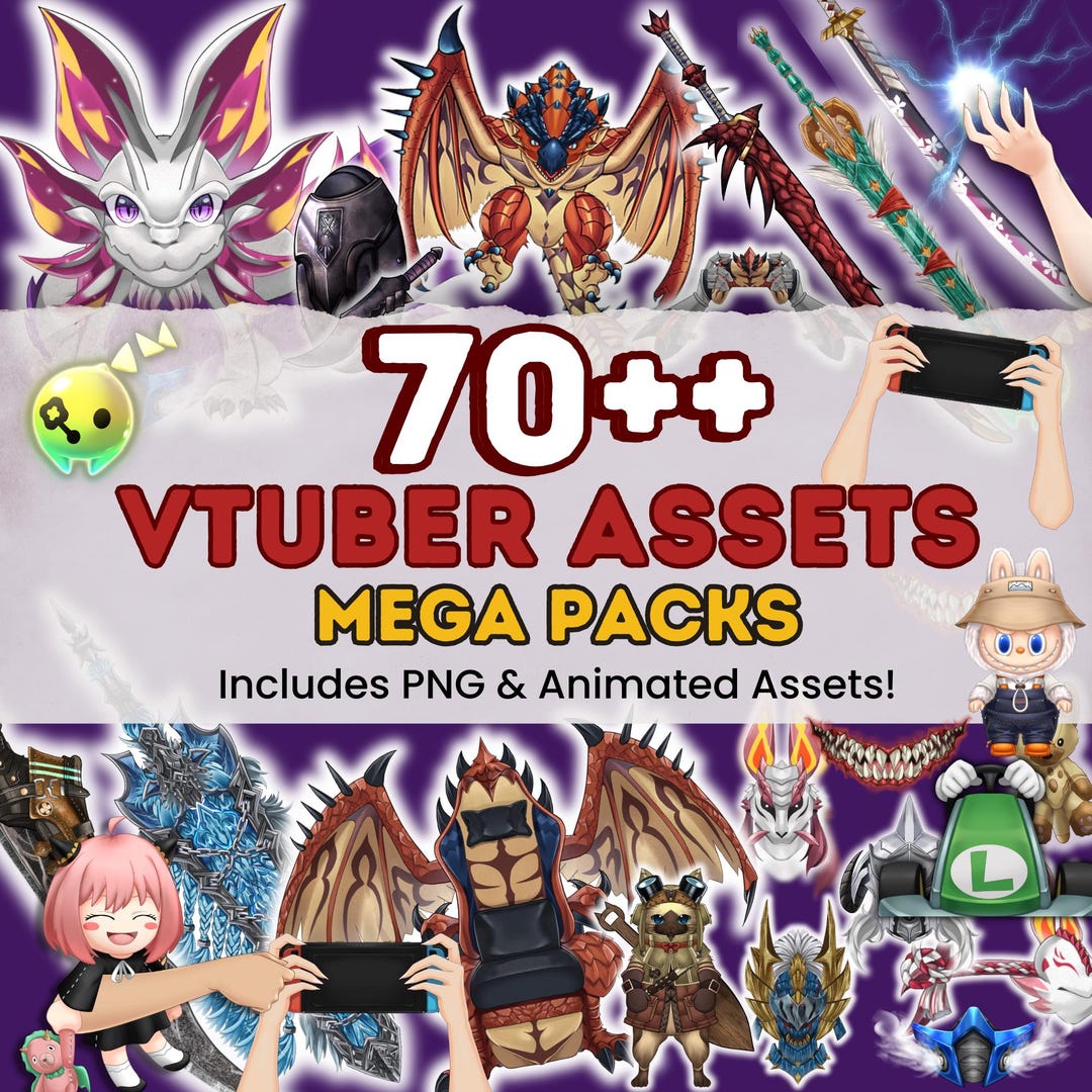 70+ Vtuber Asset Pack Bundle (instant Download) | RPG Assets, Streamer ...