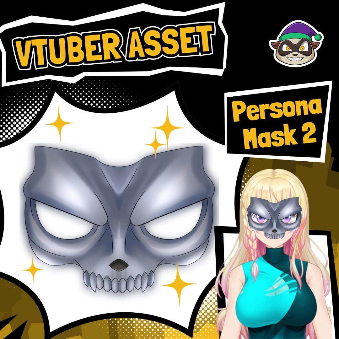 Vtuber Asset - Persona Skull Mask (instant Download) | Persona 5 Asset ...