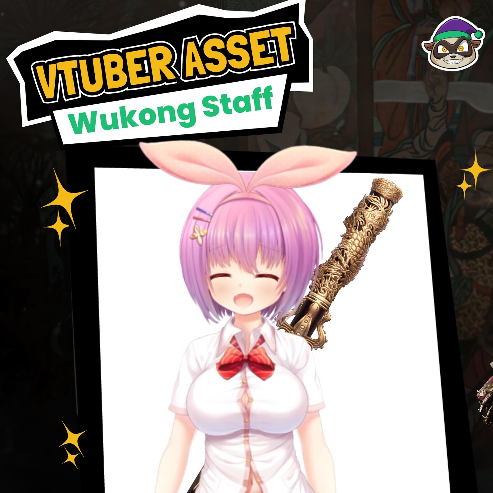 Vtuber Asset Black Myth: Wukong Staff, Jingu Bang Staff instant ...