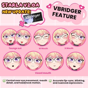 Customizable Live2d Rigged Vtuber Model Starla, Full Body Rigging ...