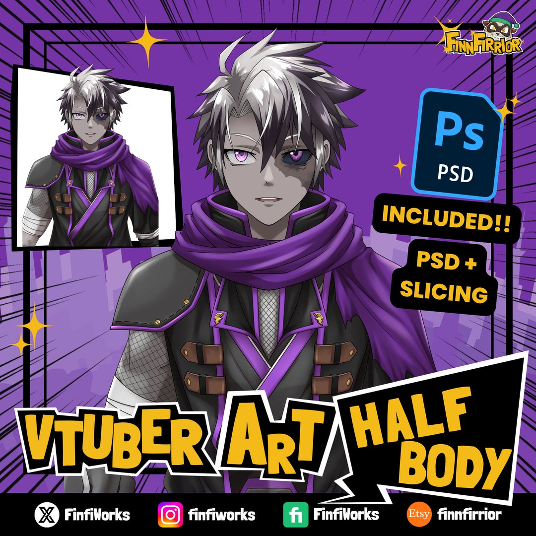 Custom Vtuber Live2d Art Model Half Body Commission Vtuber Design Fan ...