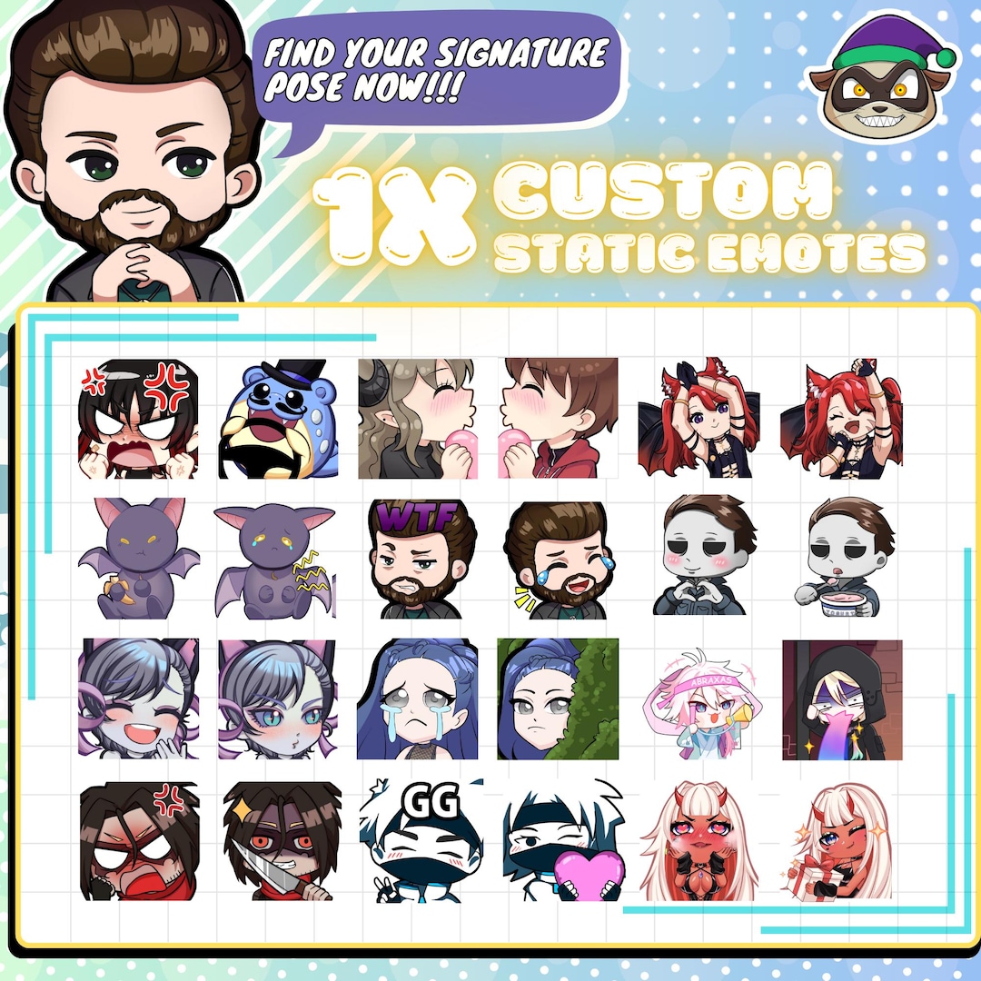 1x Custom Static Vtuber Emotes, Sticker Emotes, Sub Badge for Streamers ...