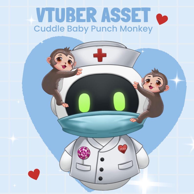 Cute Monkey Vtuber Asset Companion | Stream Mascot for Vtube Studio ...
