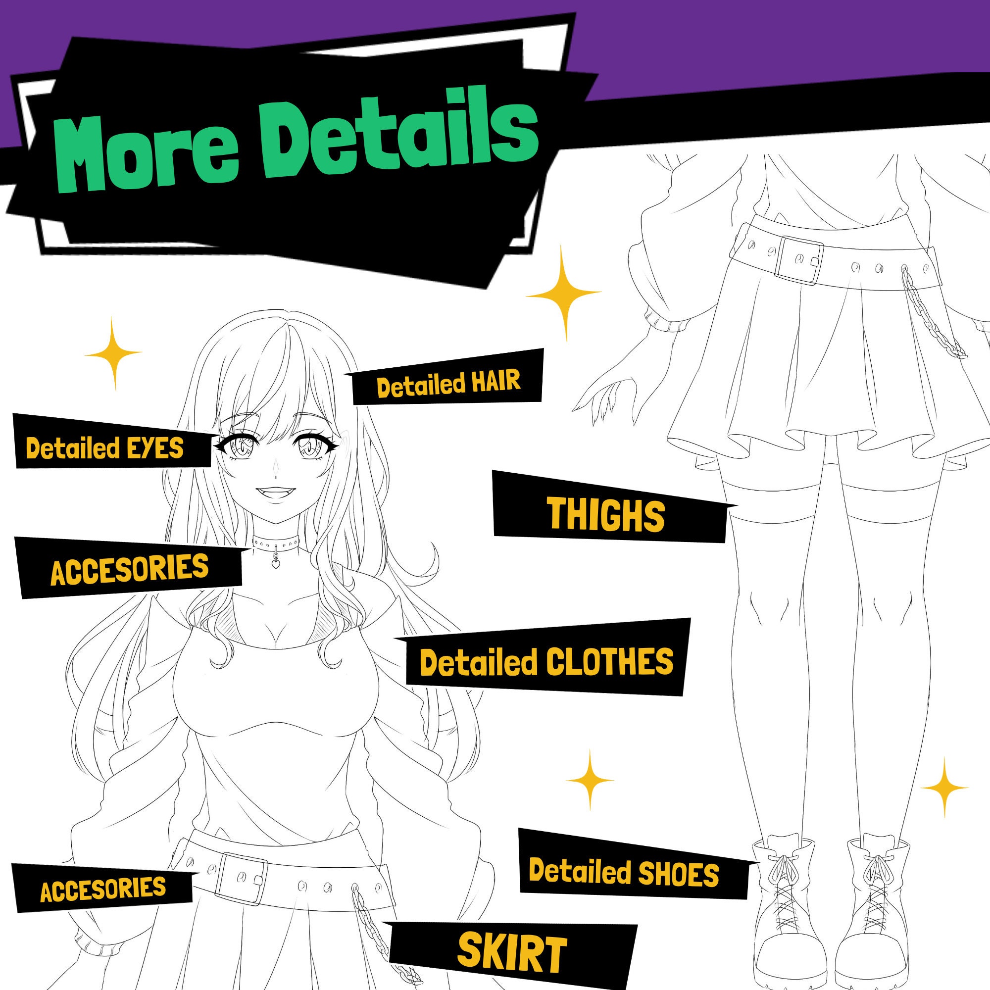 Custom Vtuber Full Body Model Concept Sketch Design | Vtuber Art, Cute ...