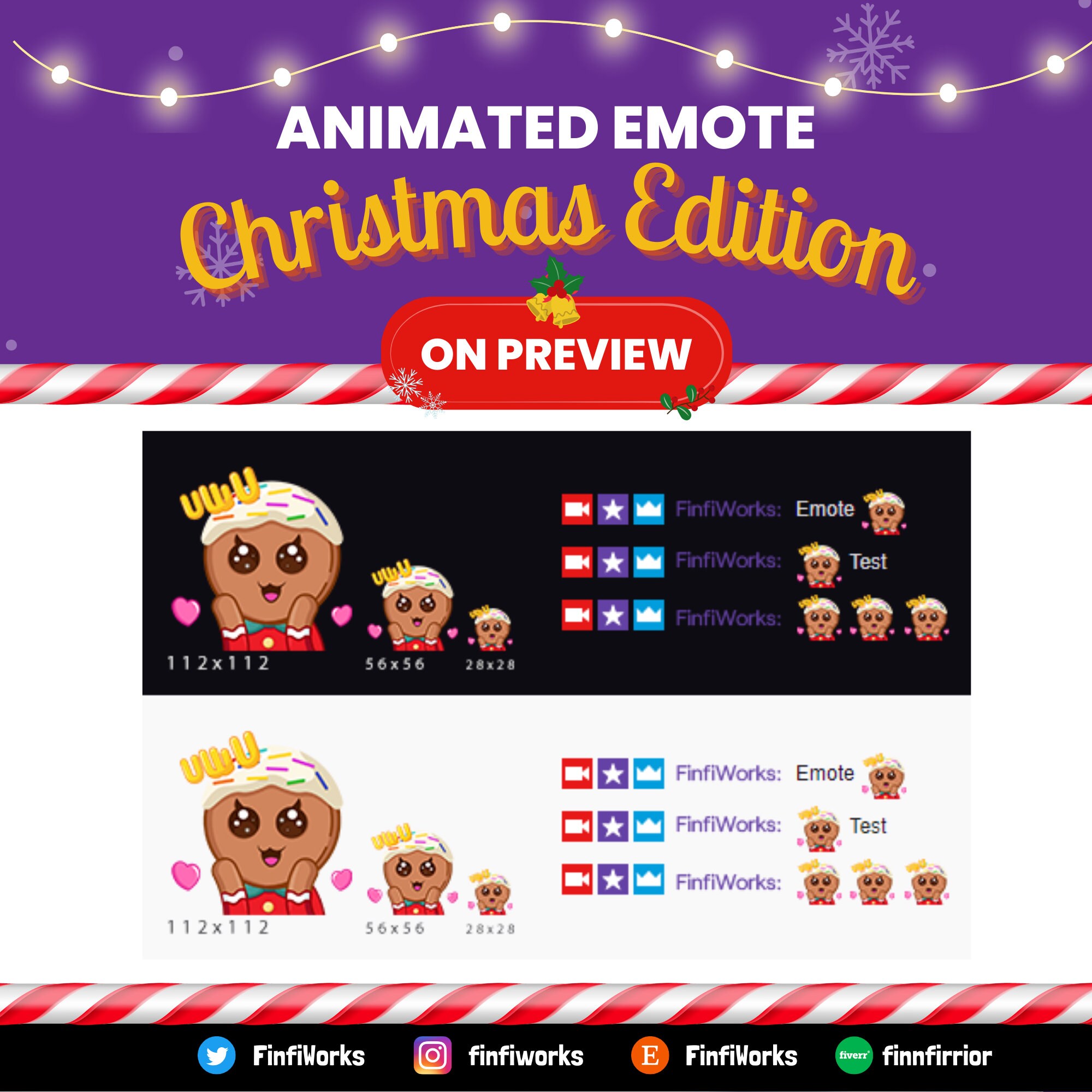 1x Animated Christmas Emote UWU Cute for Christmas Gifts Games Streamer ...