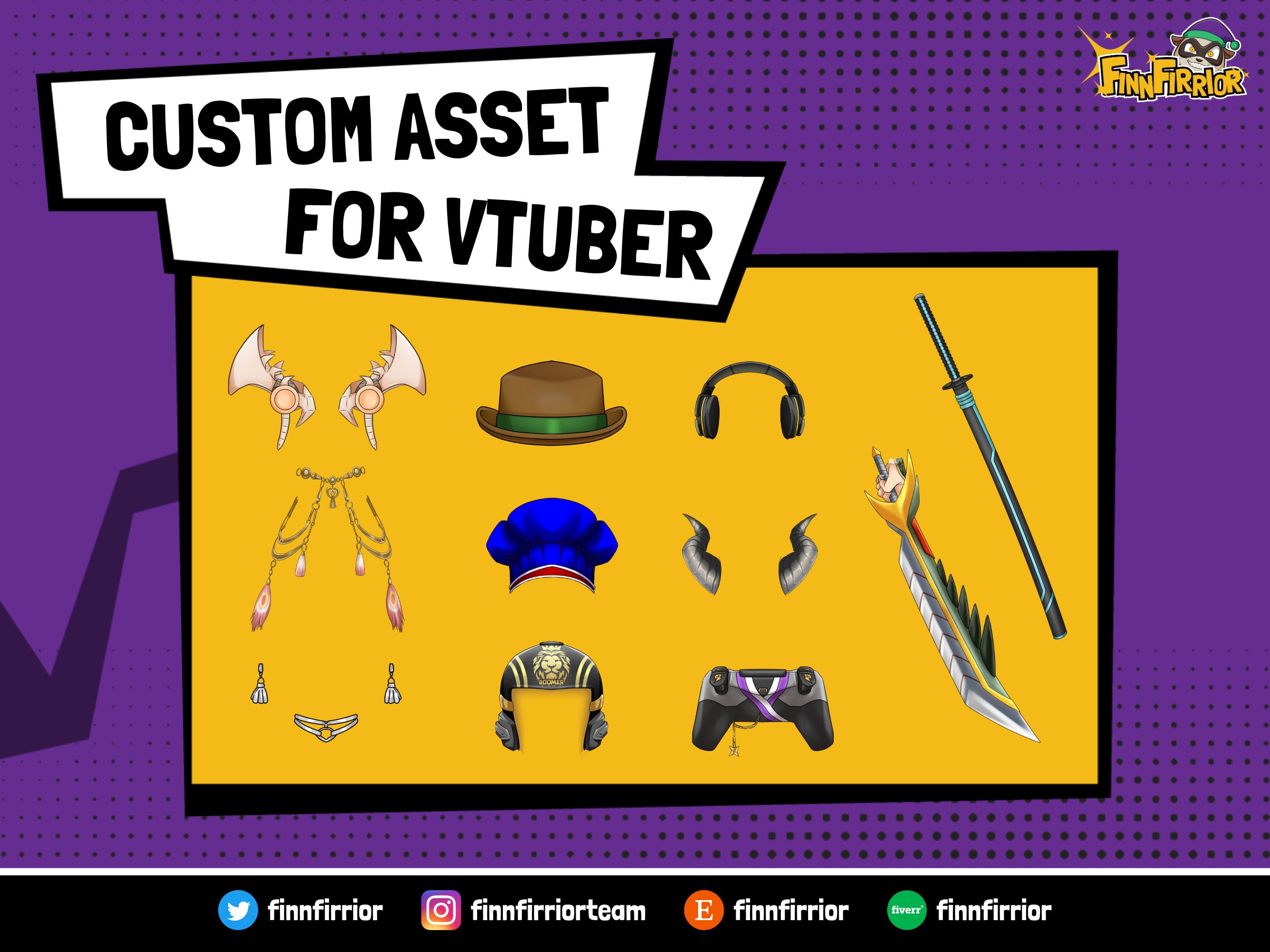 Custom Vtuber Asset Twitch Vtuber Accessories Discord - Etsy
