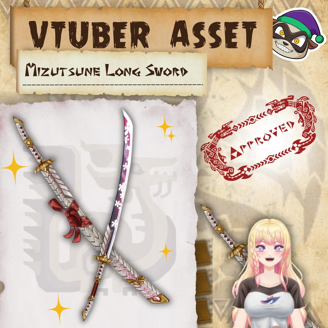 Vtuber Asset - Mizutsune Longsword (instant Download) | Monster Hunter ...