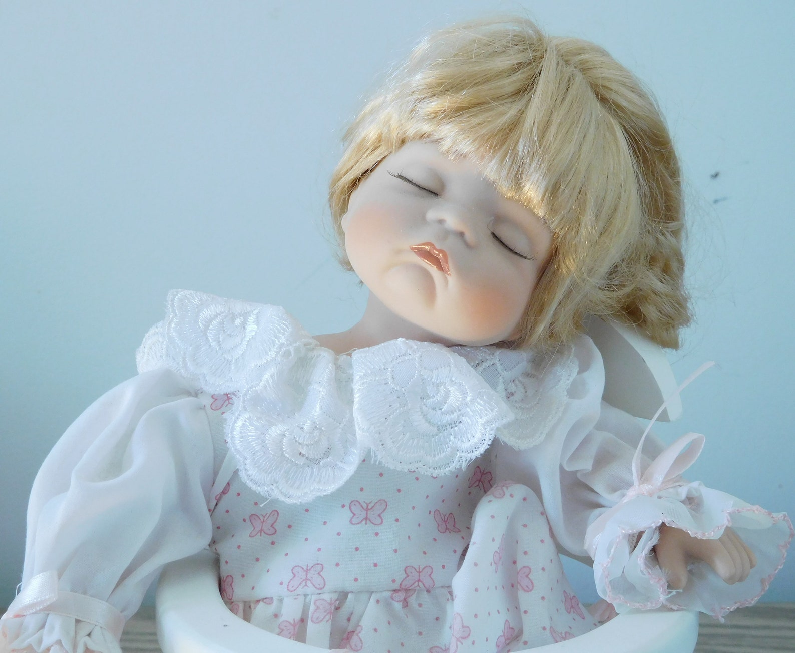 Vintage 12 Geppeddo Sleeping Porcelain Doll Etsy