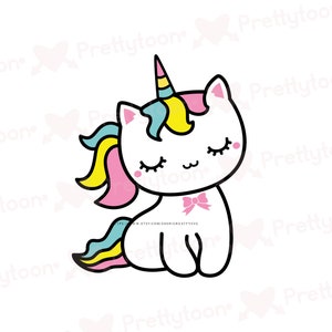 SVG Caticorn SVG Unicorn SVG Cat Clipart Svg Cricut Files Kawaii Kitten ...
