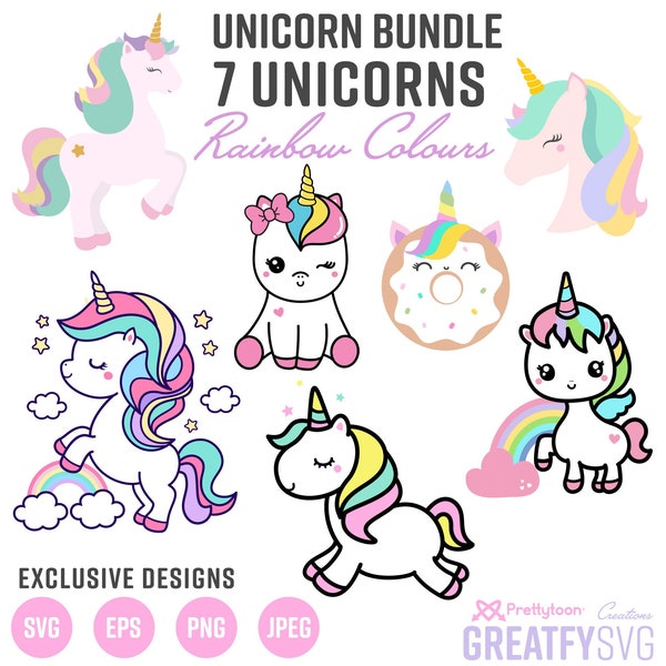 Unicorn Rainbow Svg - Etsy