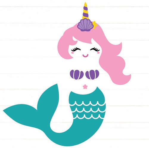Beautiful Mermicorn Mermaid Unicorn SVG Cut File - Etsy