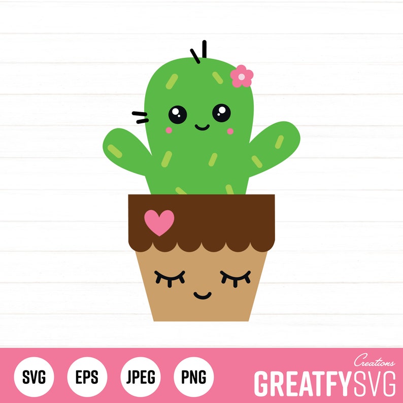 SVG. Cactus Svg. Green Cactus. Cute Cactus Design. Svg Cricut - Etsy