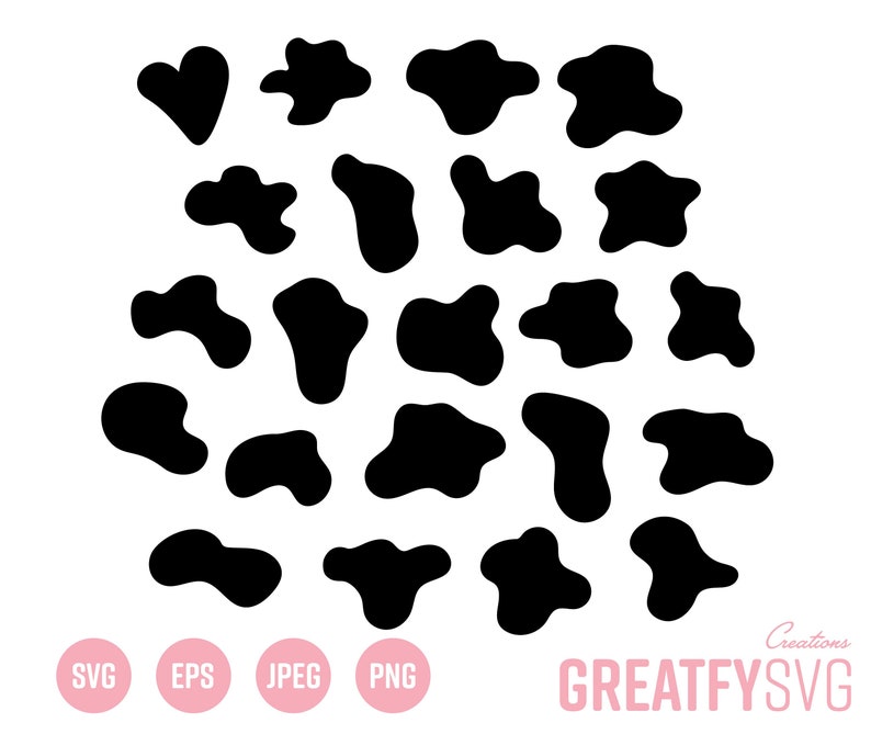 Cow Print Svg Cow Spots Cow Print Cutting SVG PNG Vector - Etsy