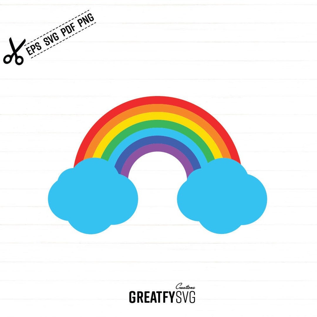 Rainbow Svg. Rainbow Design. Drawing Rainbow. Clouds Svg. Rainbow Cut ...