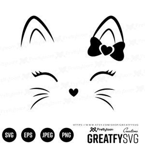 Cat SVG. Cat Face SVG. SVG. Meow Svg. Cat Clipart. Cat Cut File. Cat ...