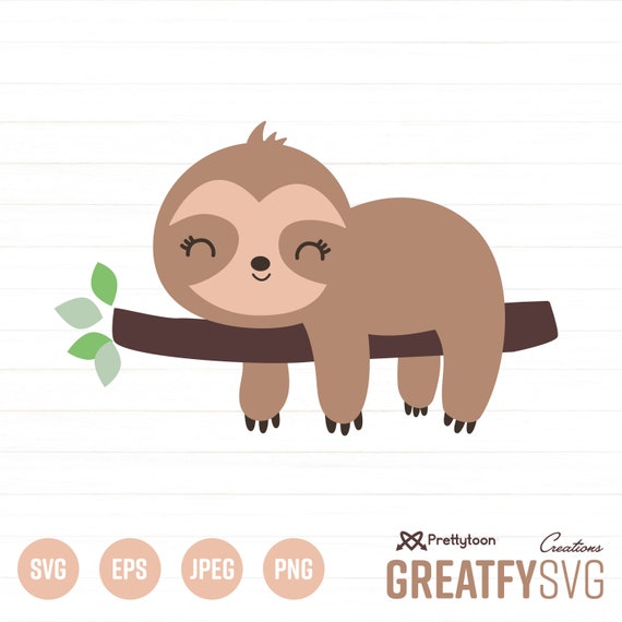 Instant Download Svg Sloth Cut File for Cricut Design Space | Etsy