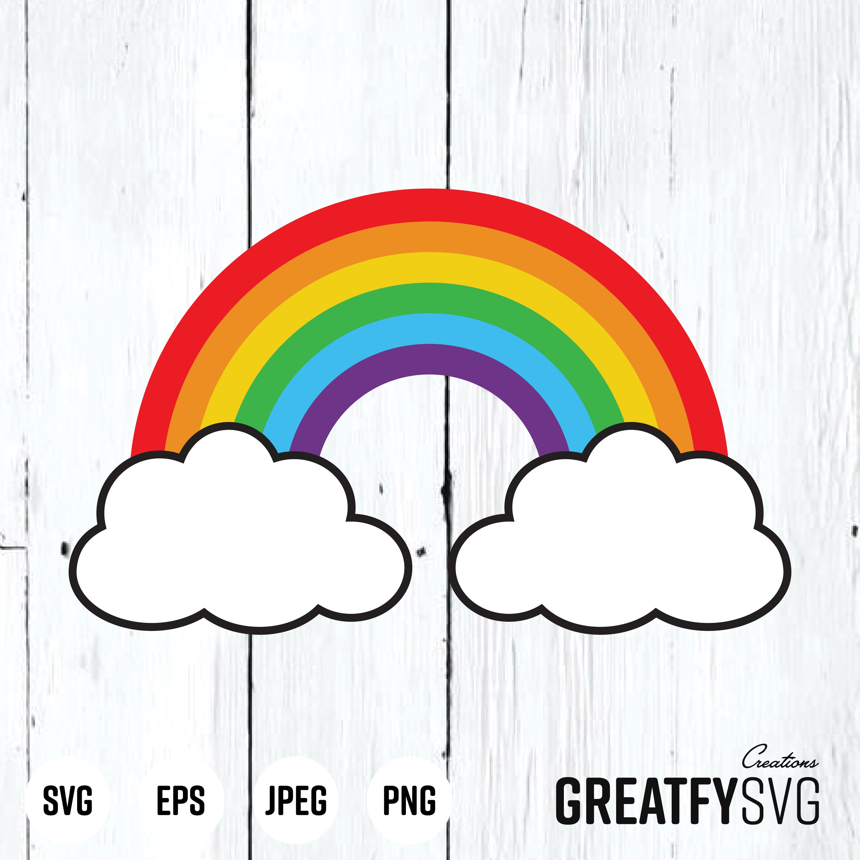 Rainbow Svg Rainbow Cut File Svg Rainbow Cricut Print Etsy Polska